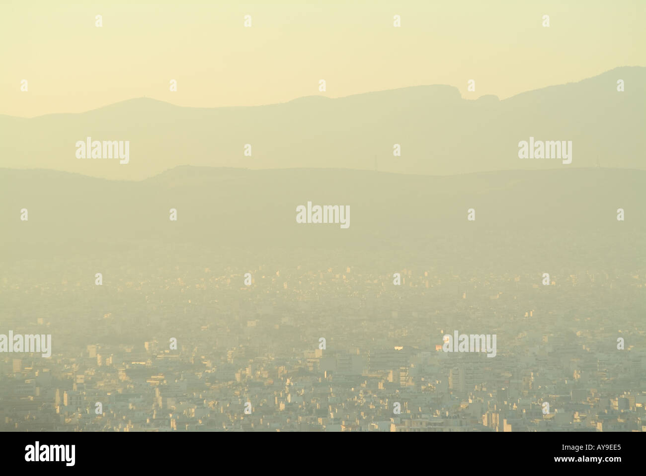 Greece Athens Skyline Smog Stock Photo - Alamy