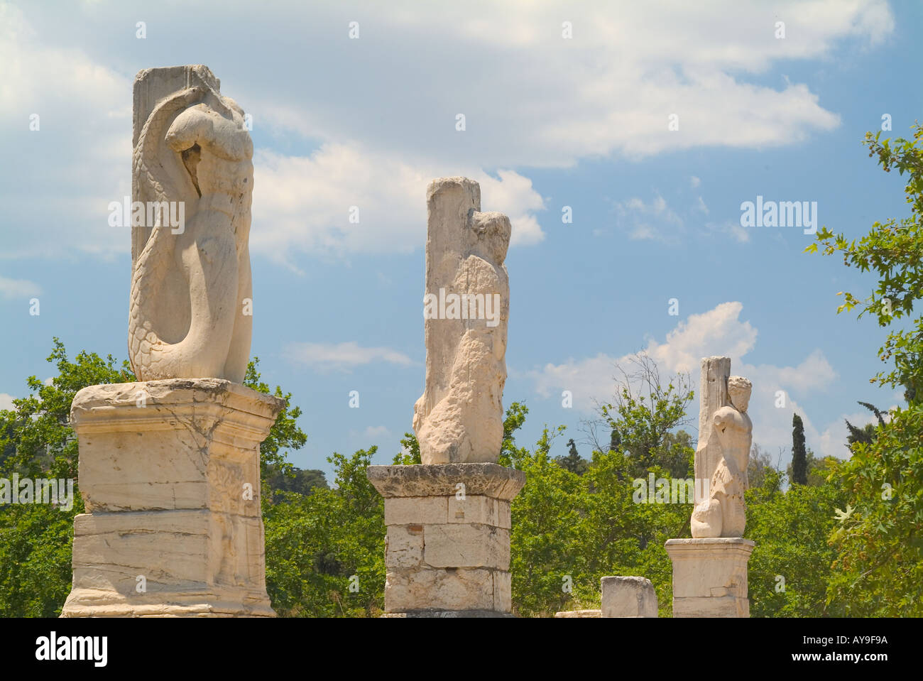 Greece Athens Statues in Ancient Agora Garden Stock Photo - Alamy