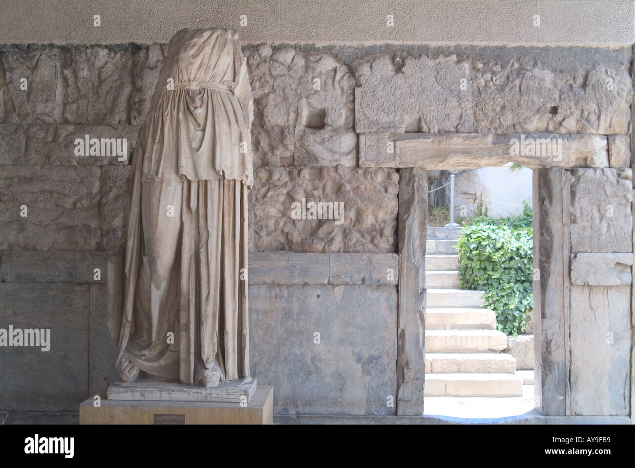 Greece Athens Stoa of Attalus Museum Ancient Agora Statue Stock Photo ...