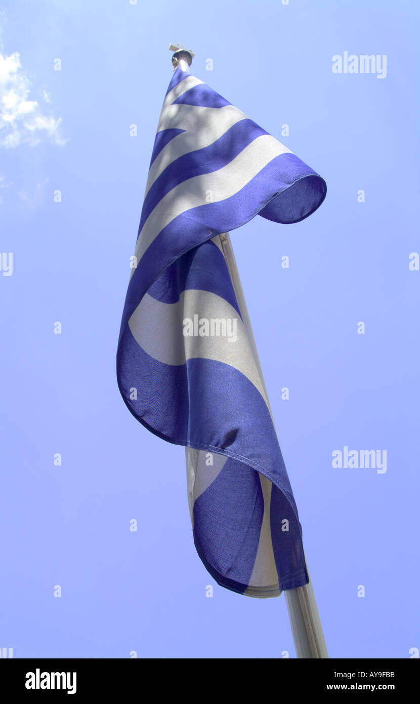 Greece Athens Flag Stock Photo - Alamy