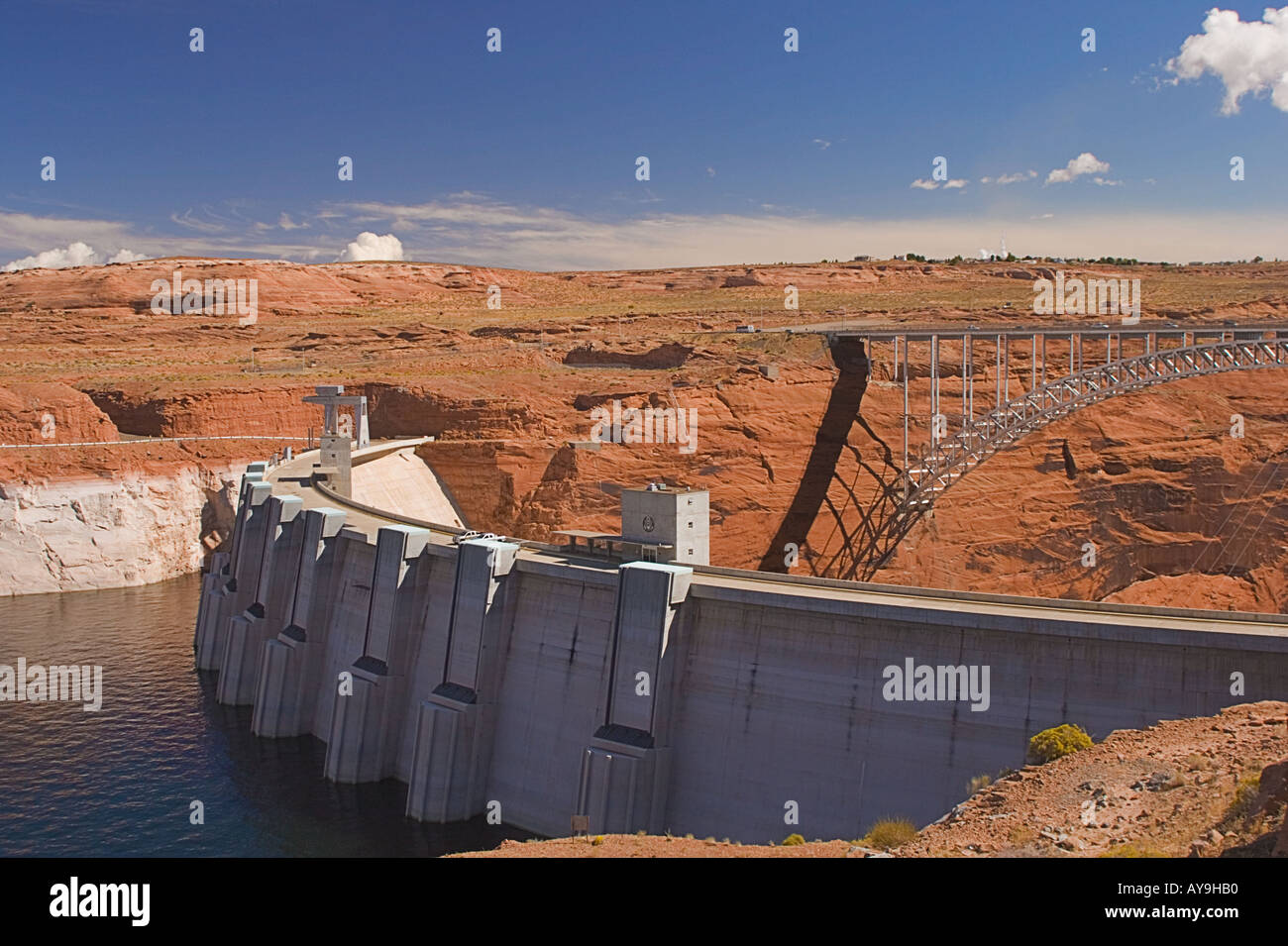 Glen Canyon dam and bridge, Page Arizona Stock Photo - Alamy