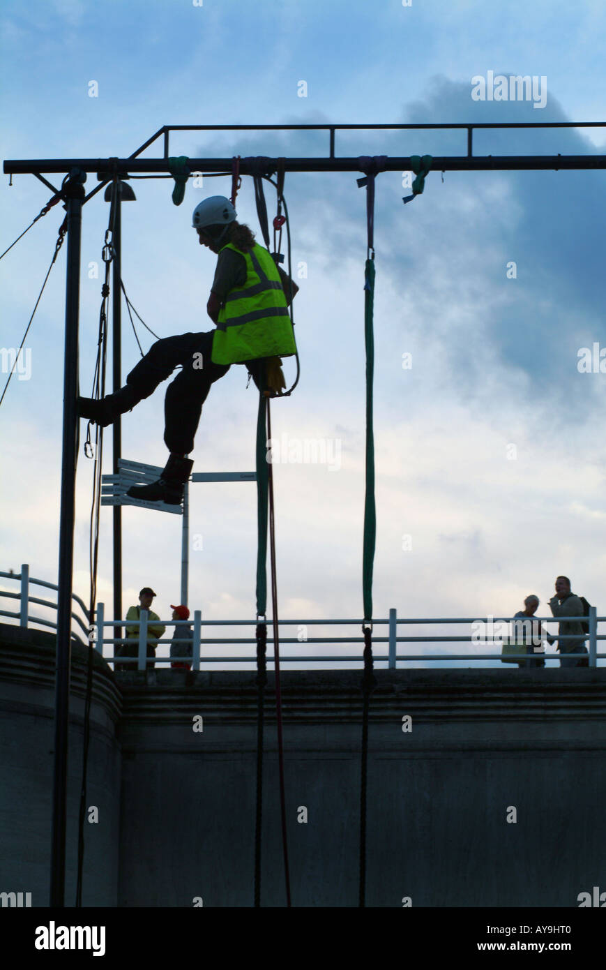 MAN UNTIDING THE SHOW EQUIPMENT Stock Photo - Alamy