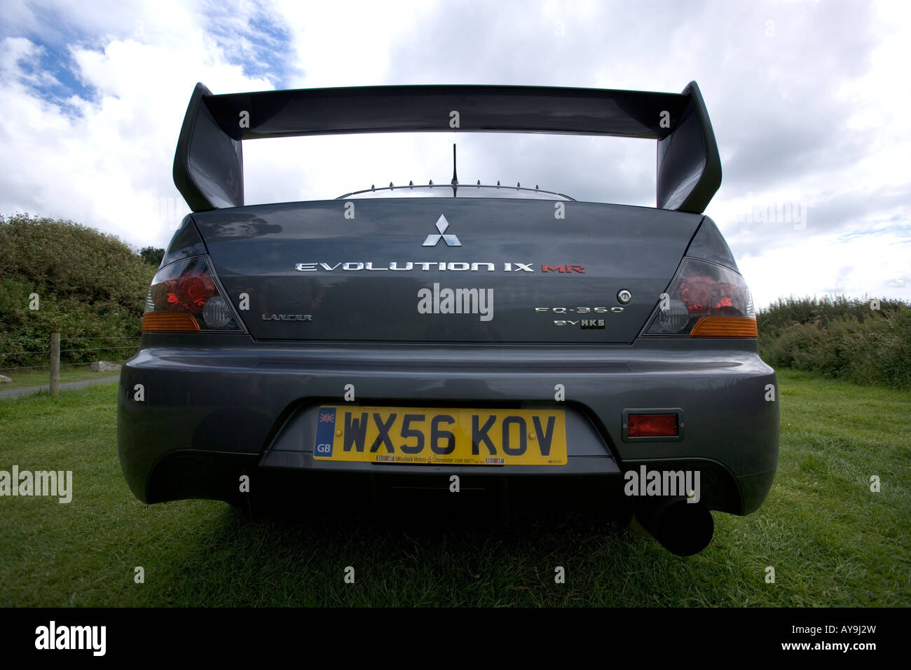 MITSUBUSHI EVOLUTION IX MR IN DARK SILVER Stock Photo - Alamy