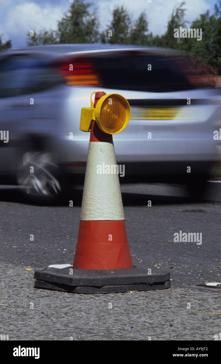 Warning Light Traffic Cone Roadworks High Resolution Stock Photography ...