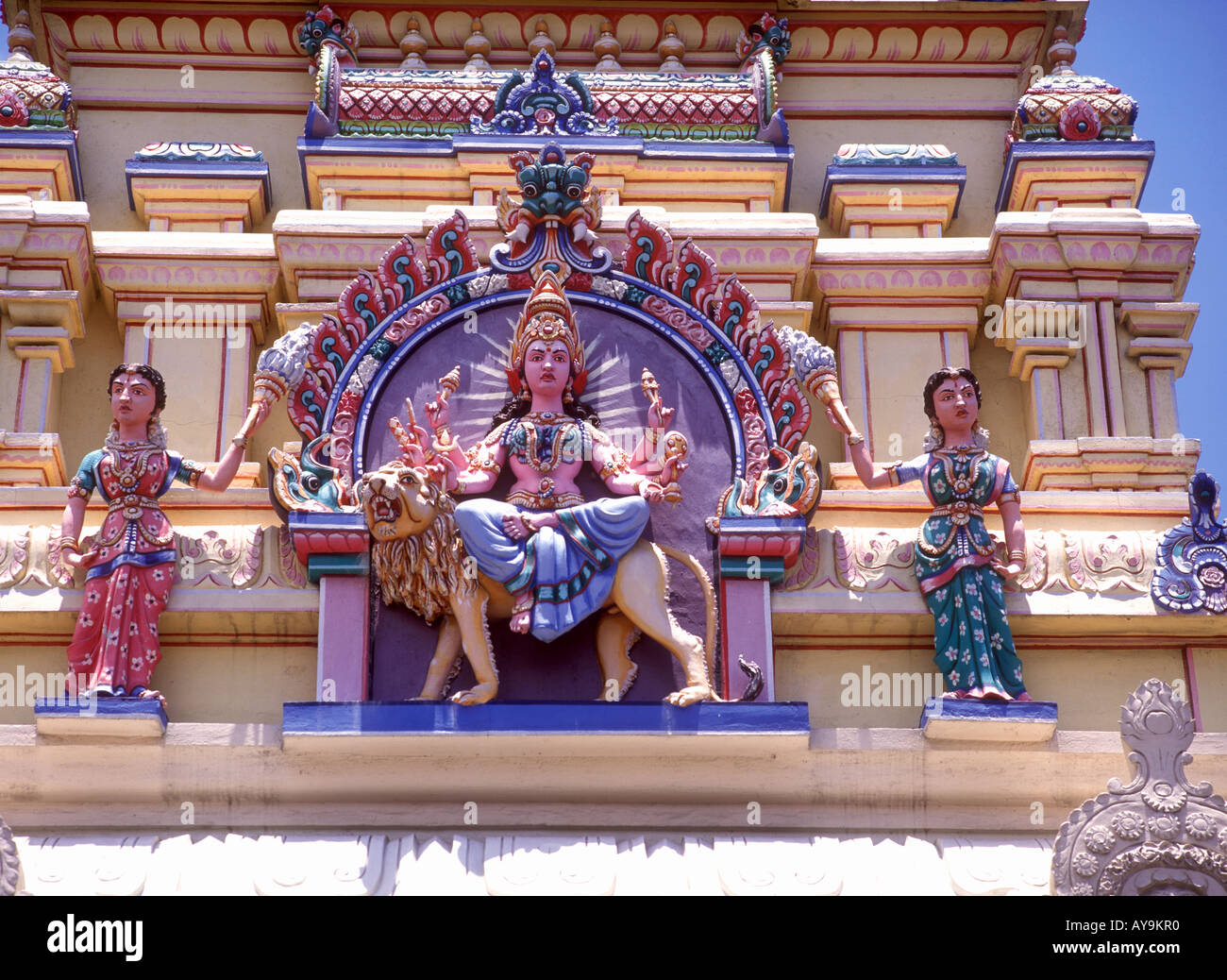 The ornate Tamil Temple of Saint-Croix overlooks Port Louis, the ...