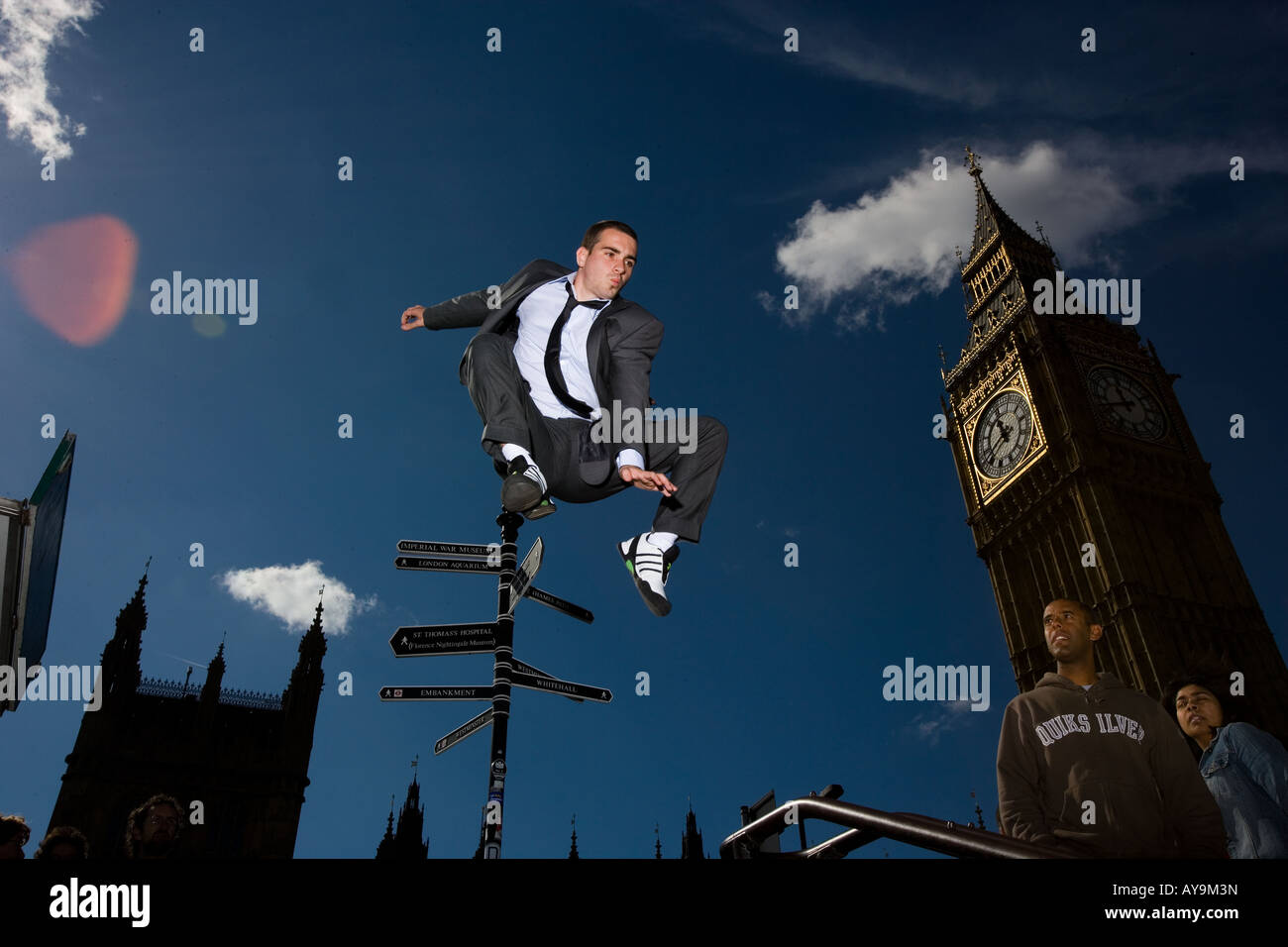 JUMP LONDON IN SUITS Stock Photo - Alamy