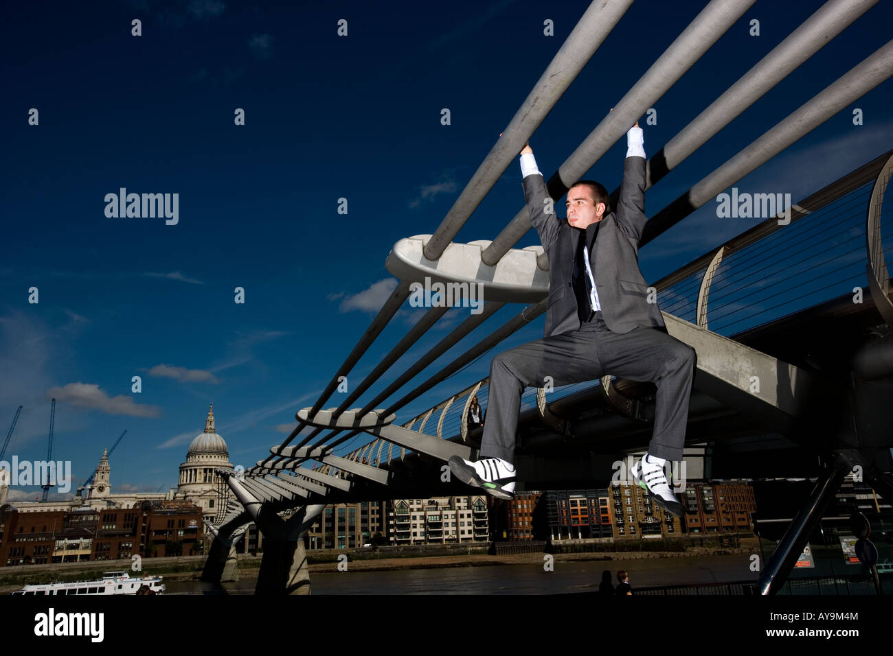 Jump london in suits hi-res stock photography and images - Alamy