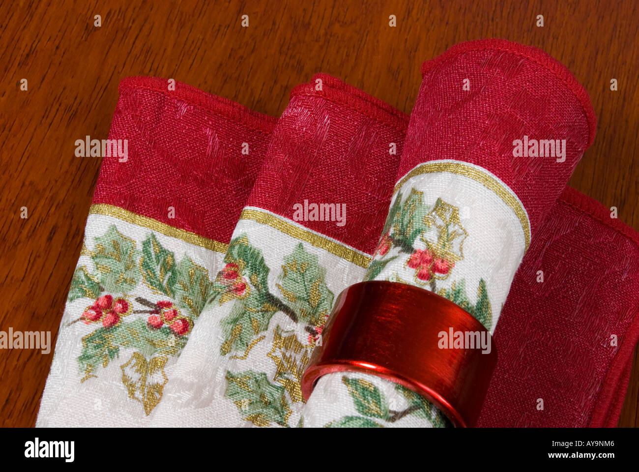Festive napkin on christmas Cut Out Stock Images & Pictures - Alamy