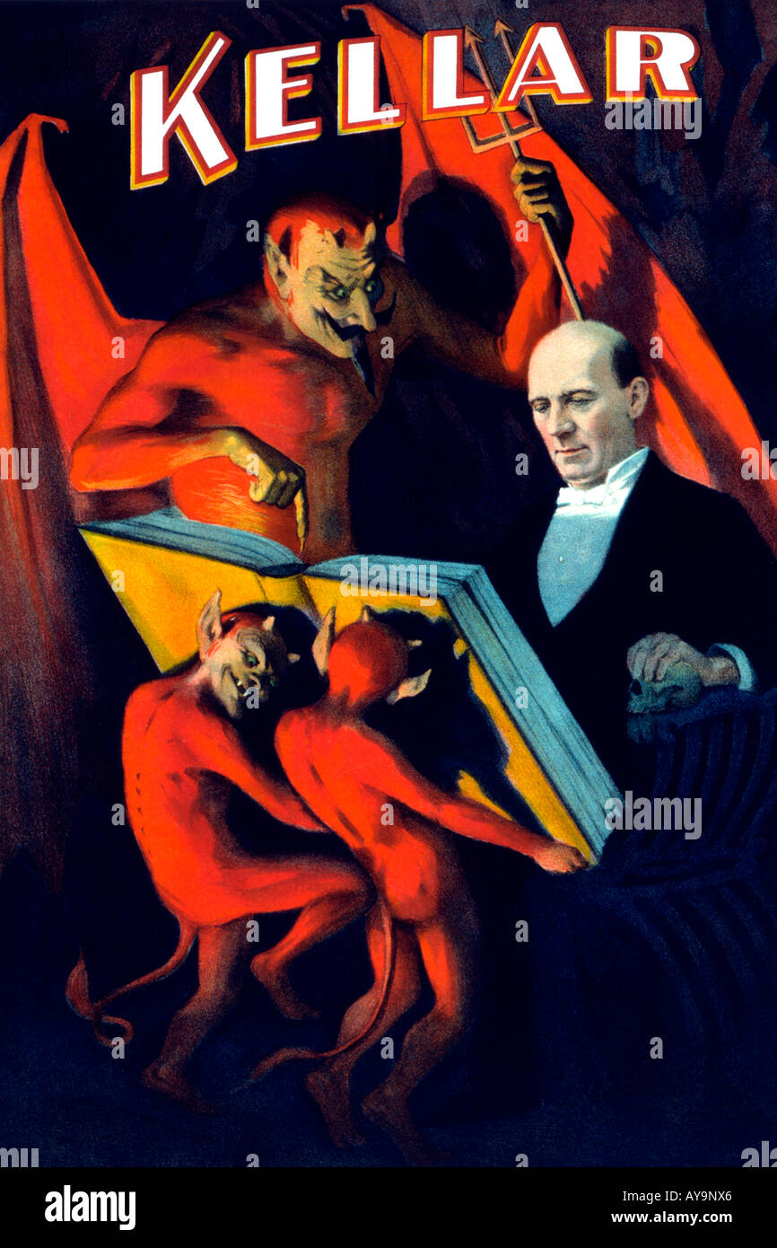 Kellar magician poster devil hi-res stock photography and images - Alamy