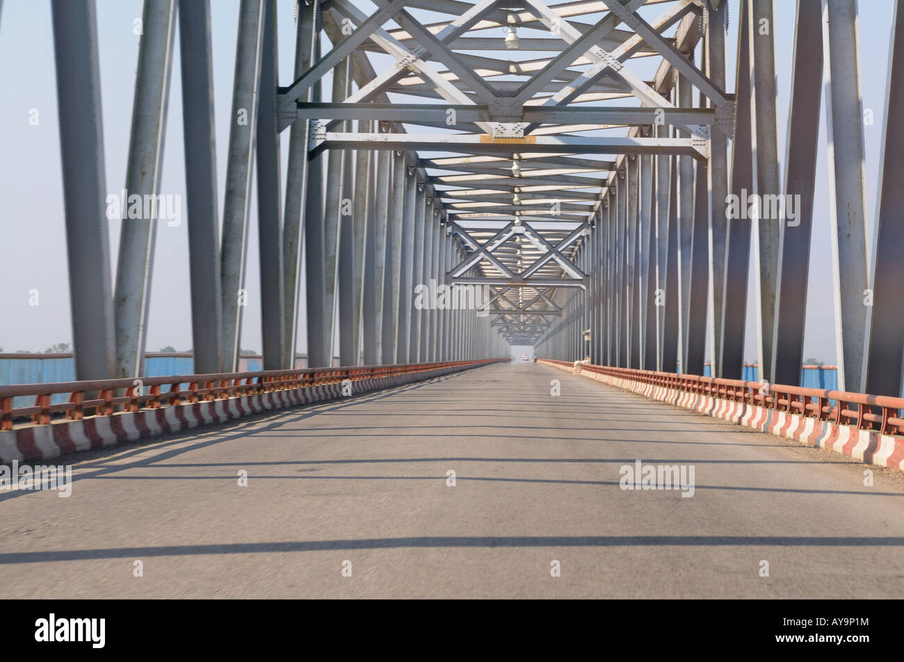 Giant steel bridge crossing the Ayerawady river Myanmar Stock Photo - Alamy