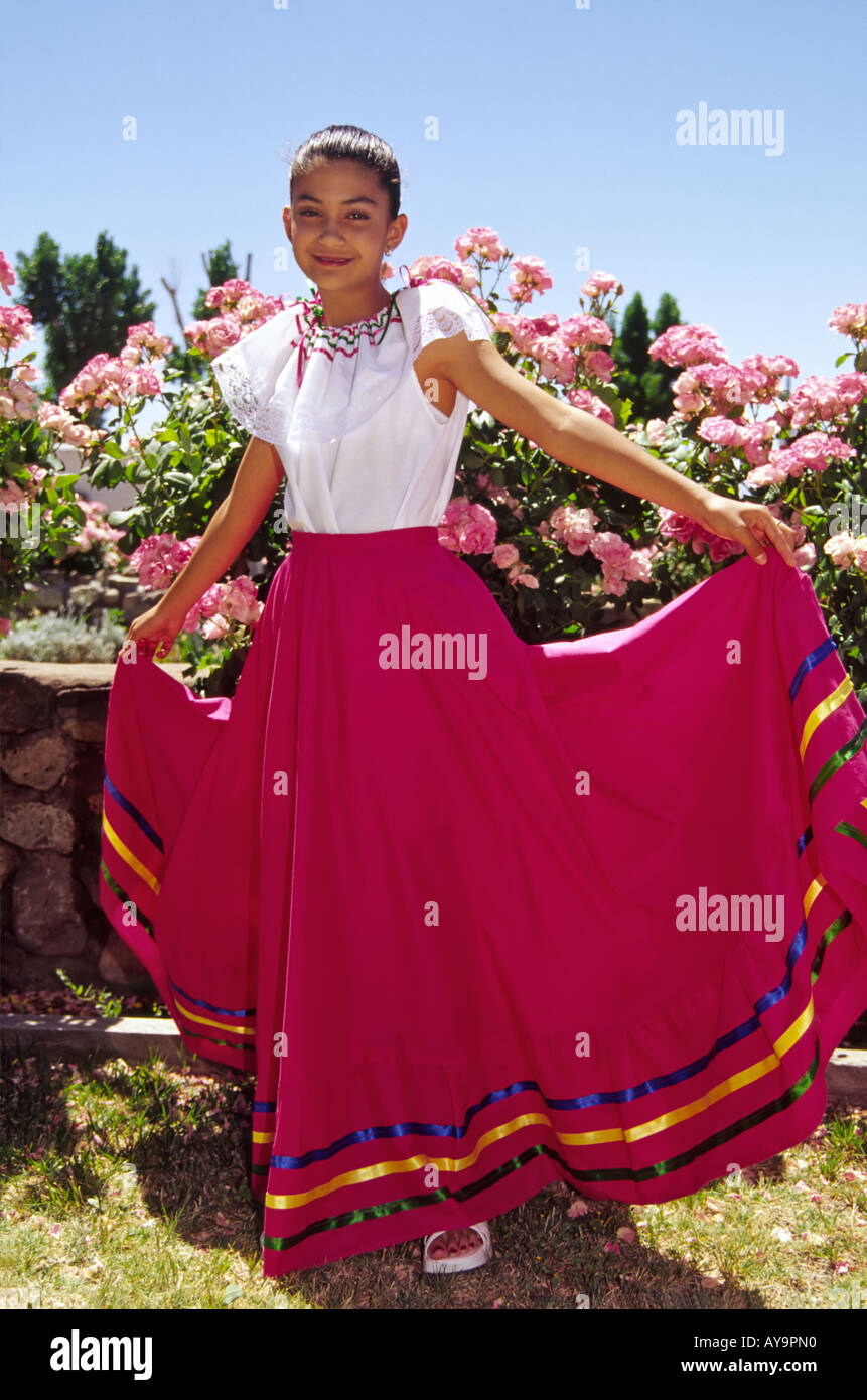 A young focolorico dancer during fiesta, at Saint Francis de Paula ...