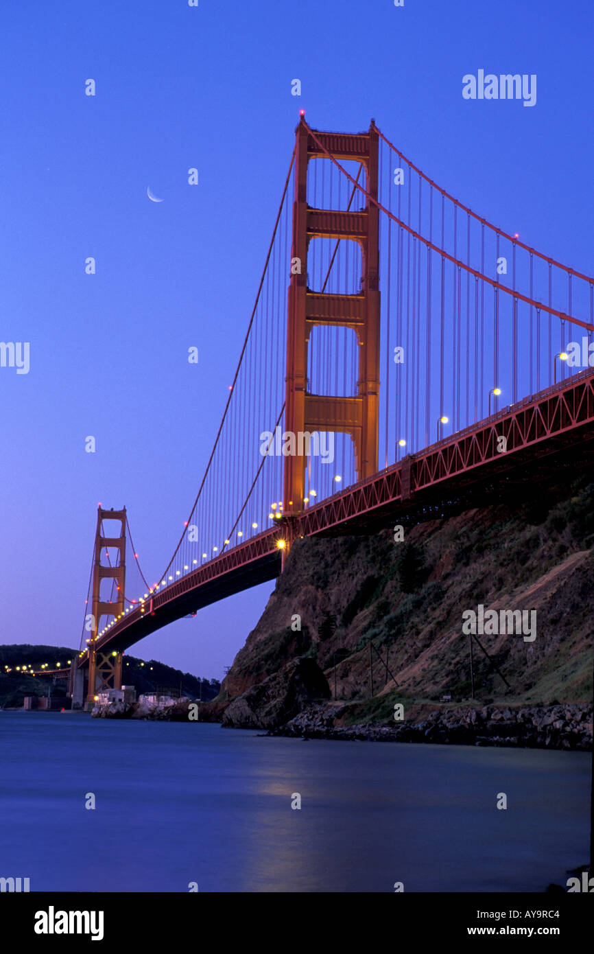 Towers and span of the Golden Gate Bridge in San Francisco California ...