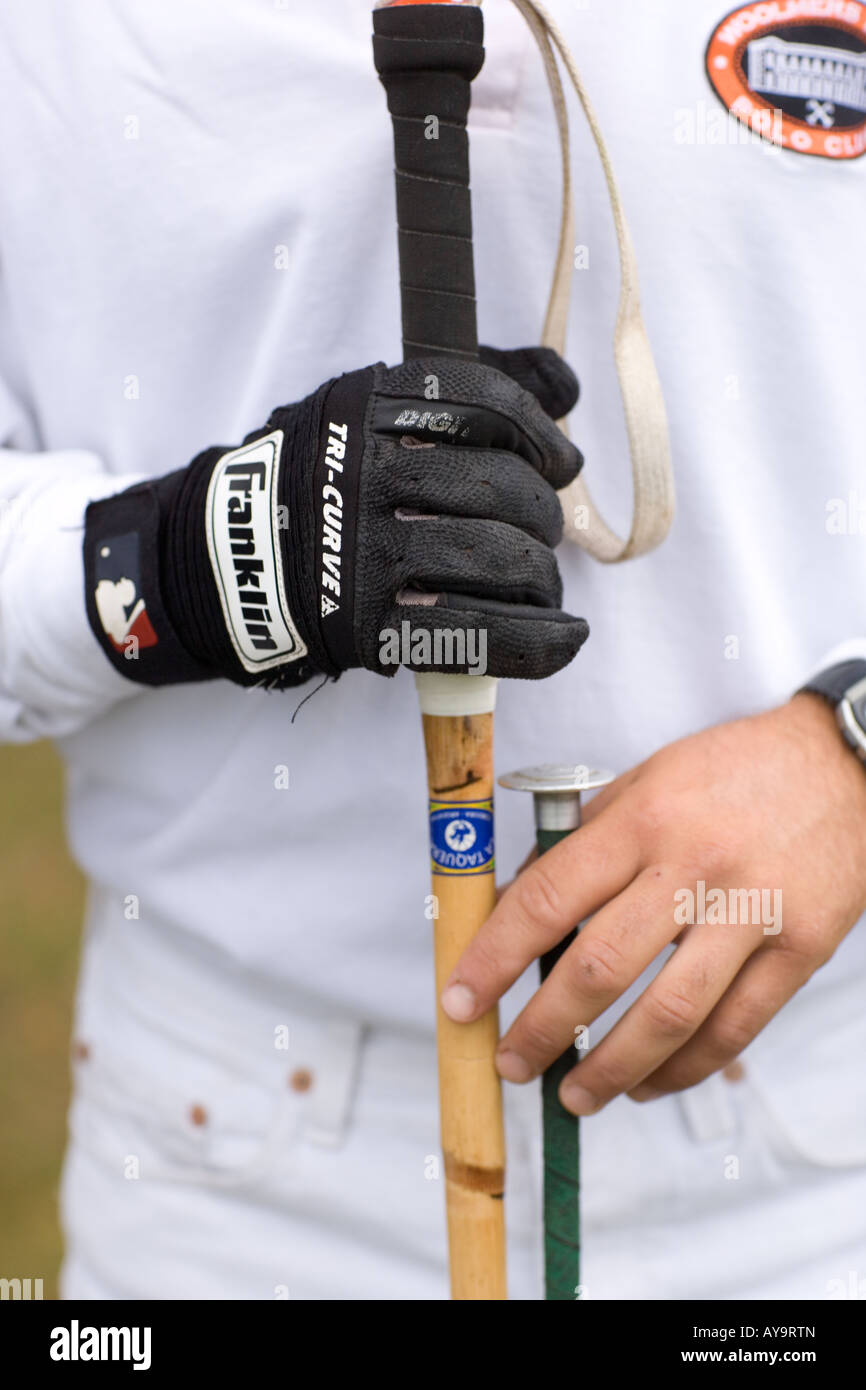 Polo player with mallet and whip Stock Photo - Alamy