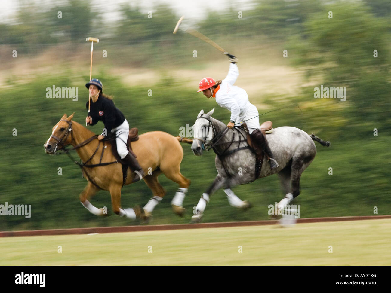 Polo players playing polo on horseback hi-res stock photography and ...