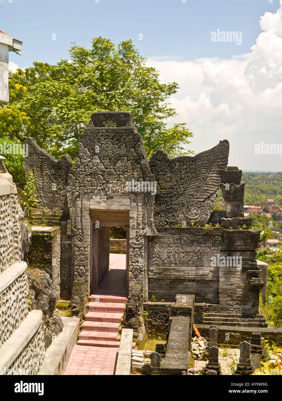 Carved stone gate, Shrine of Sendang Duwur, Paciran, Java, Indonesia ...