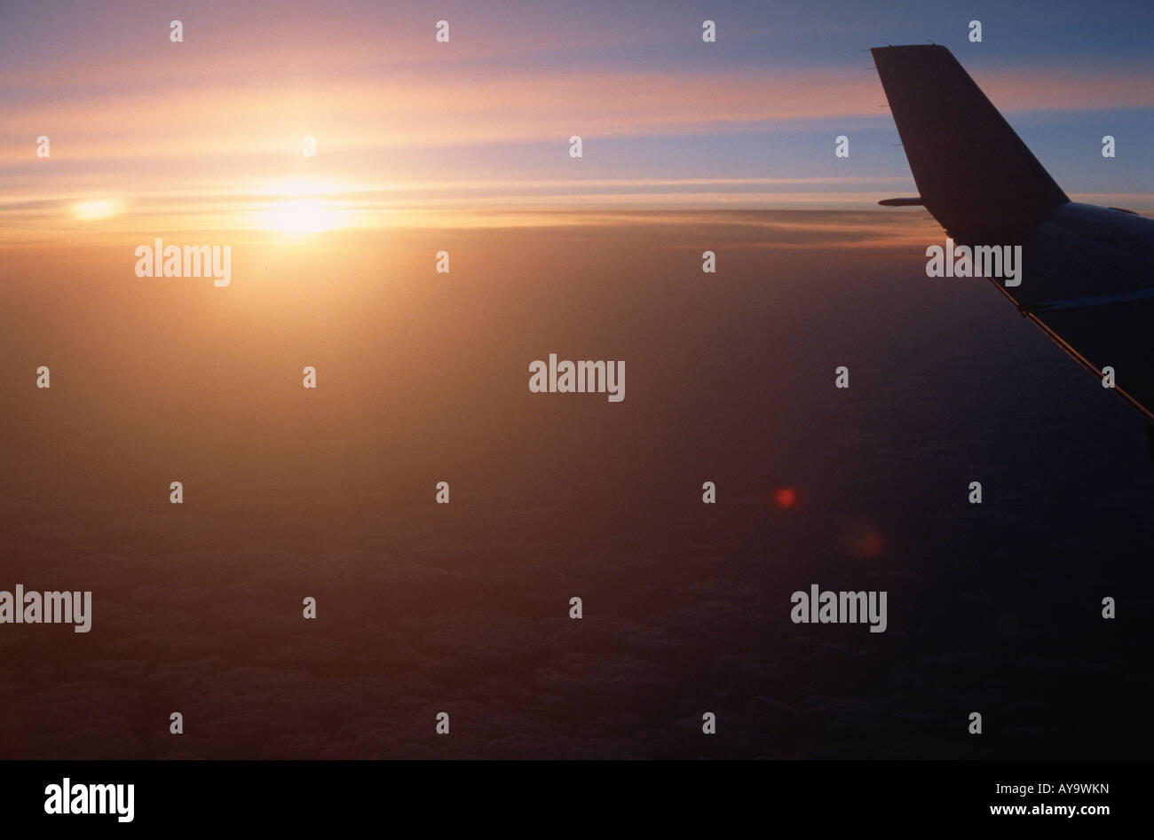 Sunset from Airplane Stock Photo - Alamy