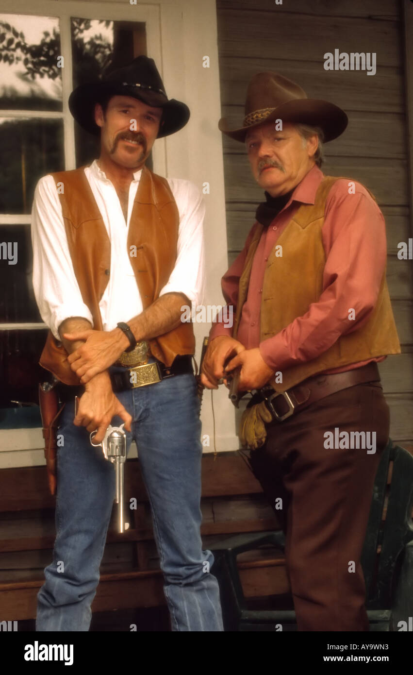 Two well-armed pistol packin' cowboys in Lincoln, New Mexico Stock ...