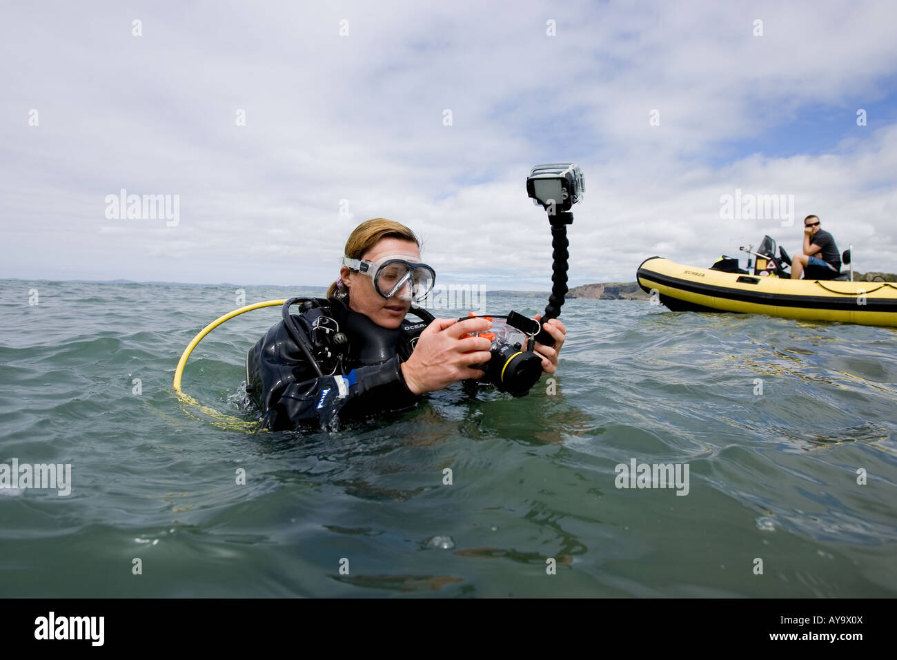 Scuba diver floating surface water hi-res stock photography and images ...