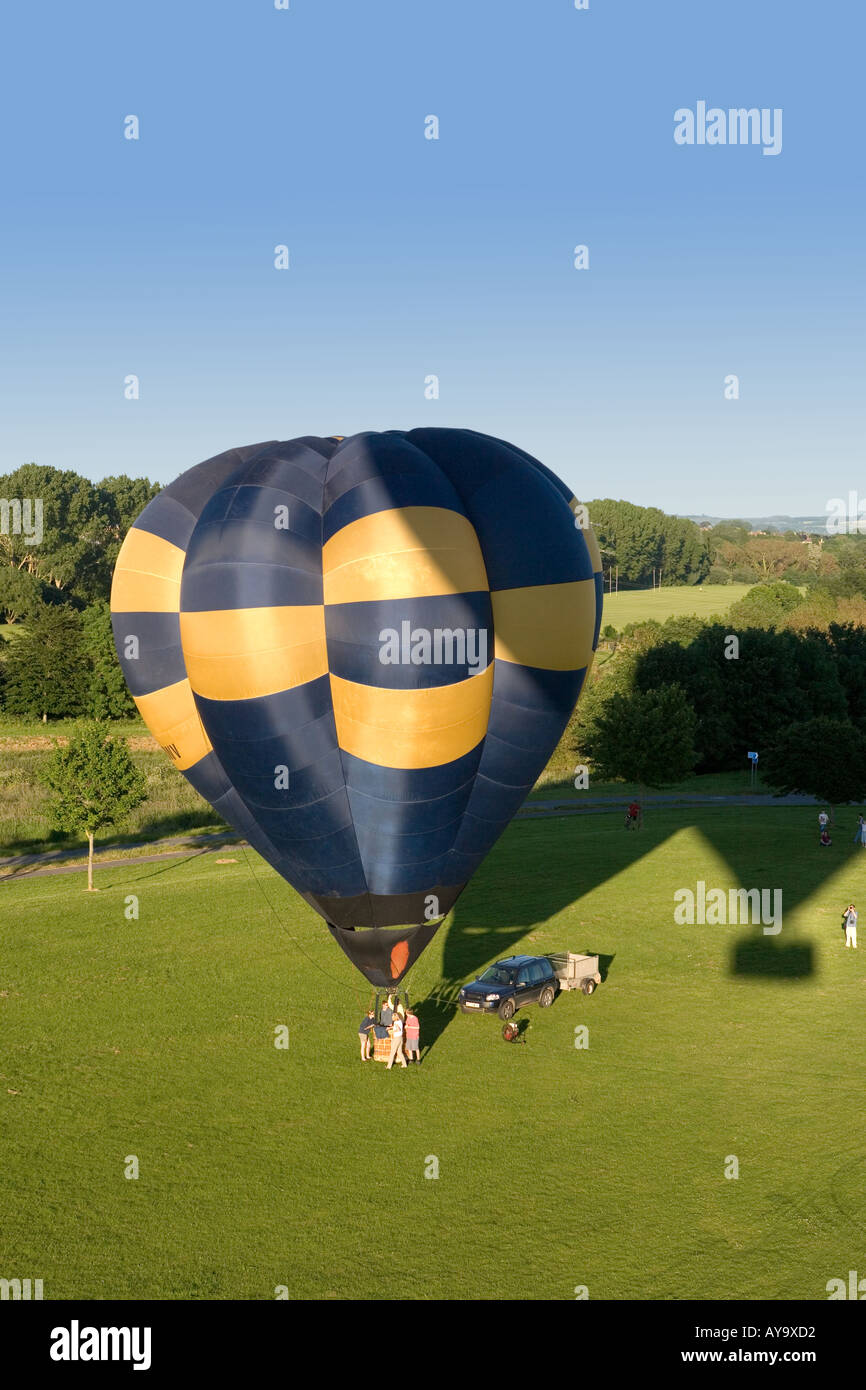 Hot air balloon being prepared for take off Stock Photo - Alamy