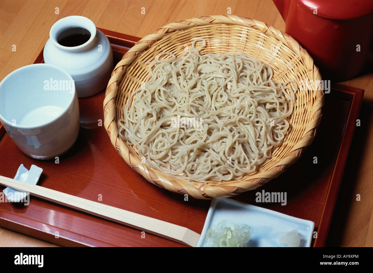 Bowl of Noodles on Tray Stock Photo - Alamy