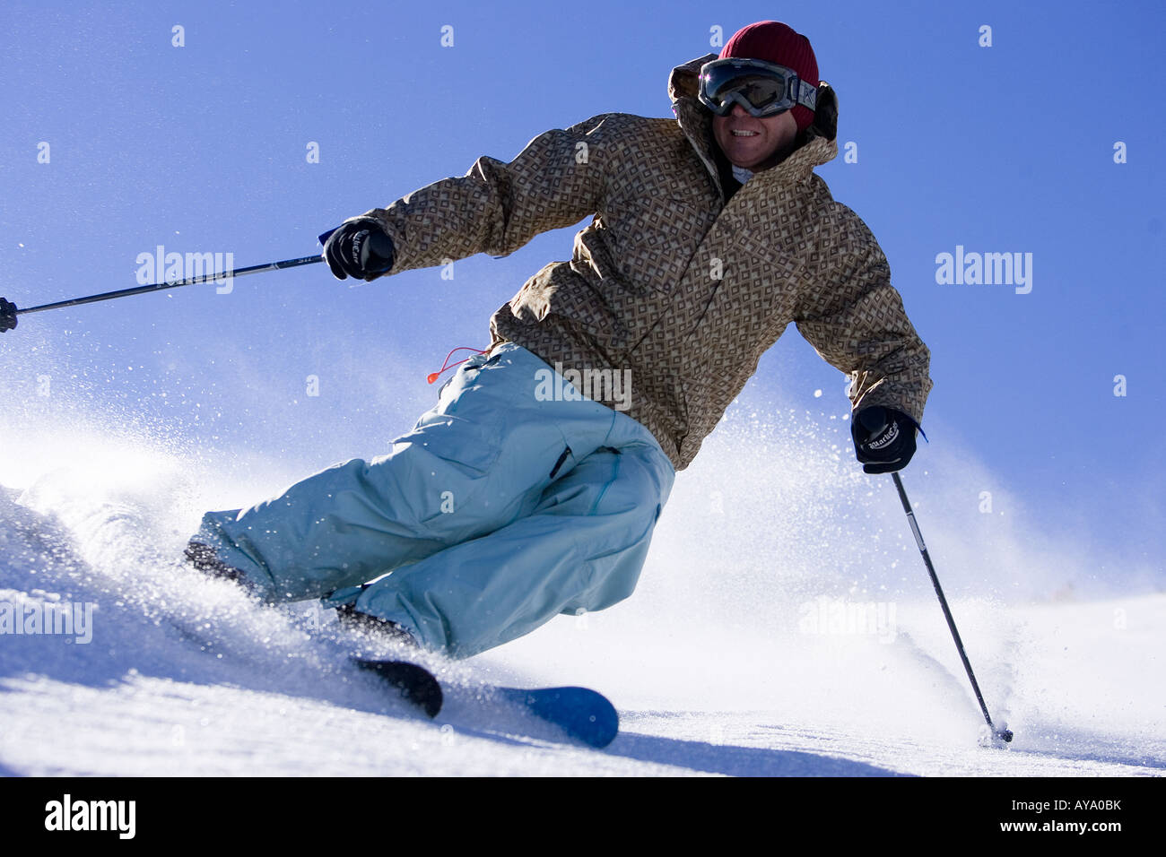 Skier falling in snow hi-res stock photography and images - Alamy