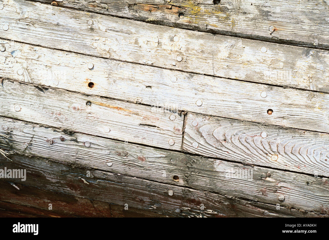Nailed Wooden Wall Stock Photo - Alamy
