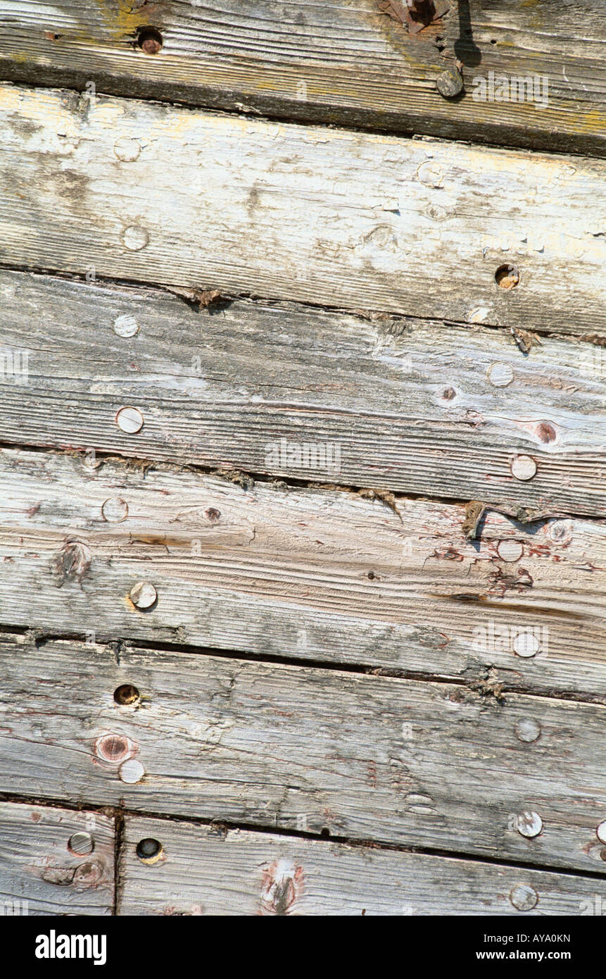 Nailed Wooden Wall Stock Photo - Alamy