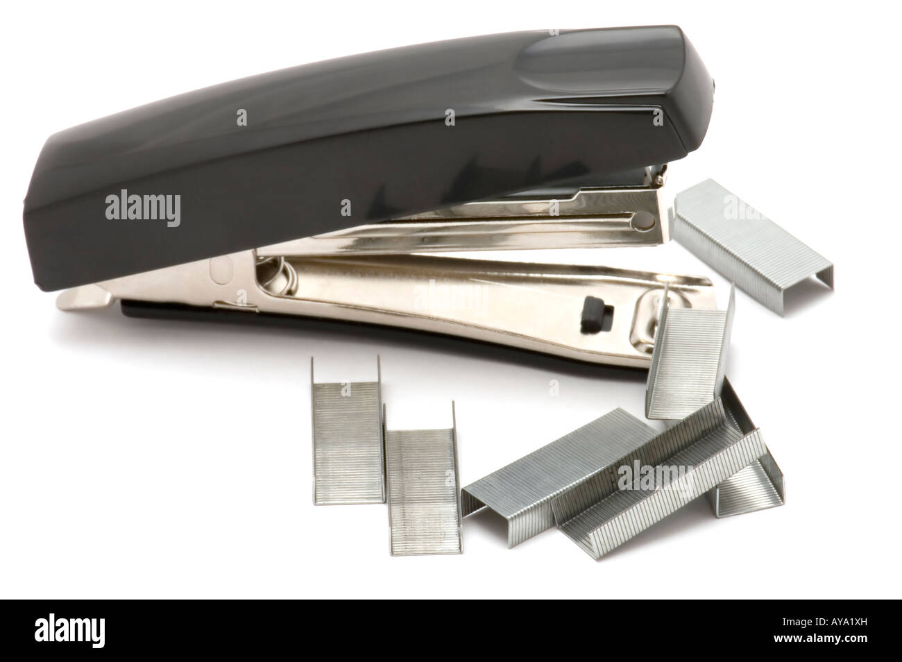 object on white office tool black stapler Stock Photo - Alamy