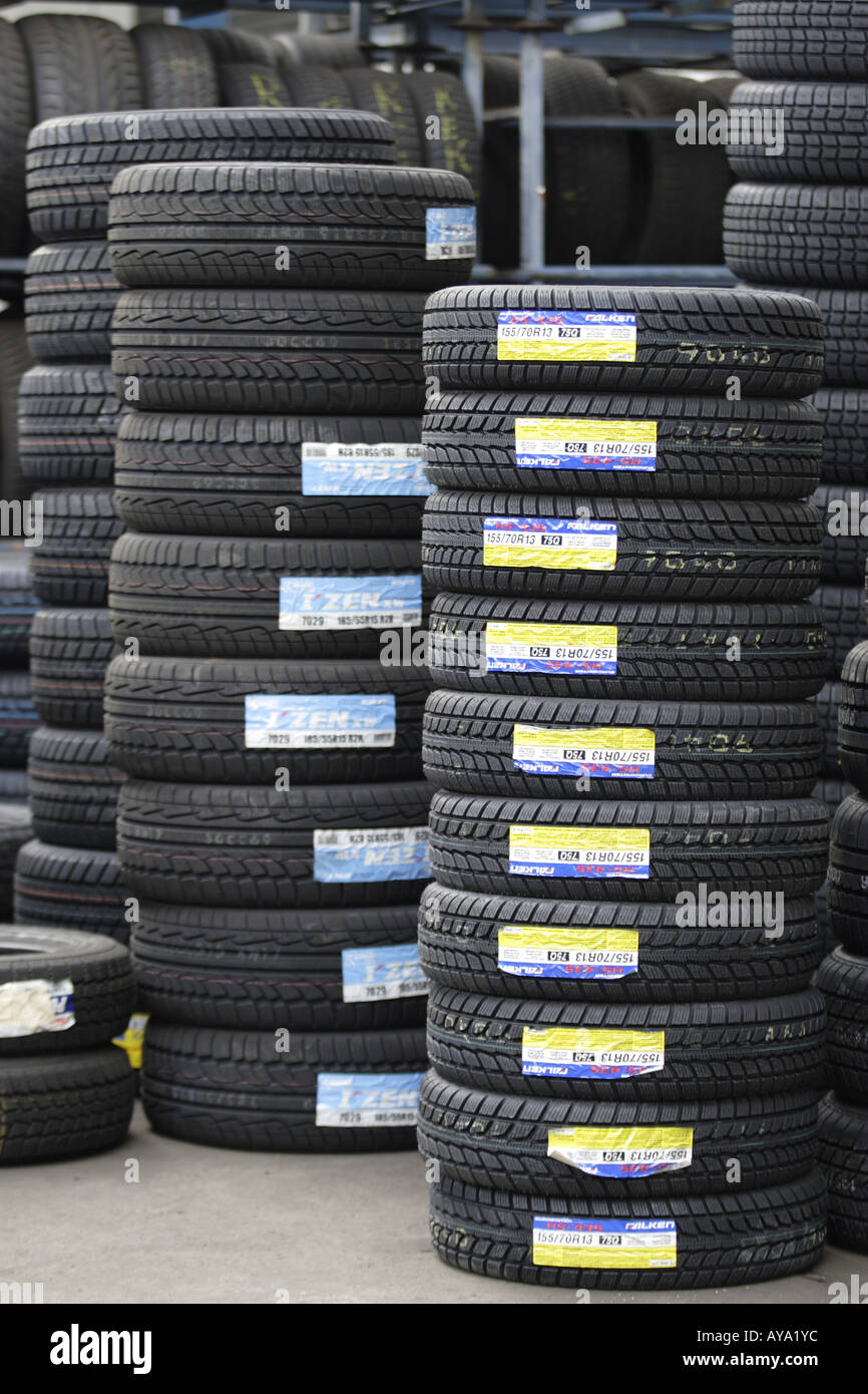 Tyre stacks hi-res stock photography and images - Alamy