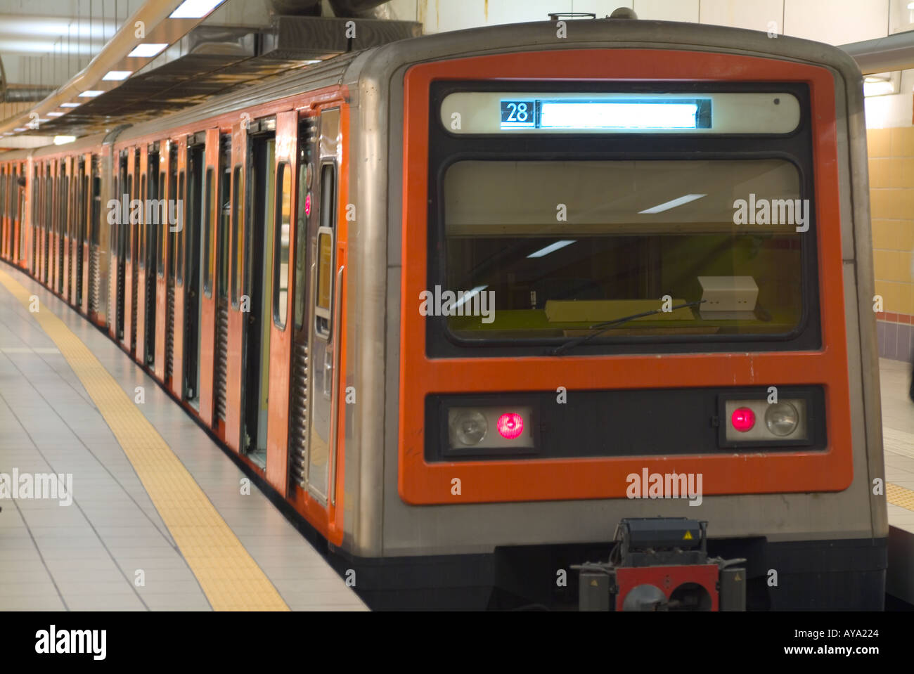 Athens Train Underground Subway Stock Photo - Alamy