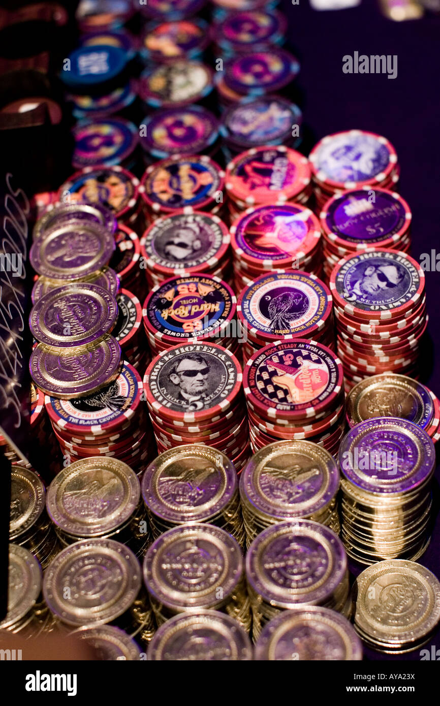 Gambling chips in Las Vegas casino, close up Stock Photo - Alamy