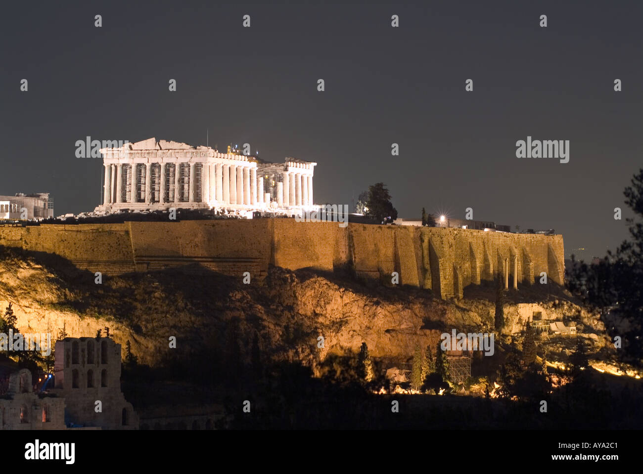 Acropolis of athens illuminated temples hi-res stock photography and ...