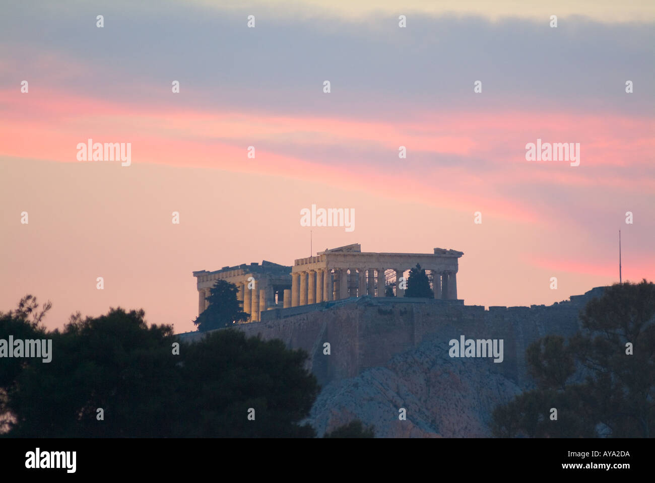 Greece Athens Acropolis Parthenon Night Stock Photo - Alamy