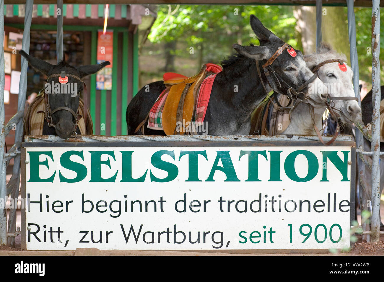 The donkey station below the Wartburg Castle, Eisenach, Thuringia ...