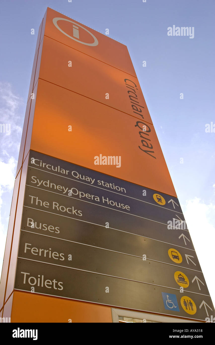 Direction sign at Circular Quay Sydney Australia Stock Photo - Alamy