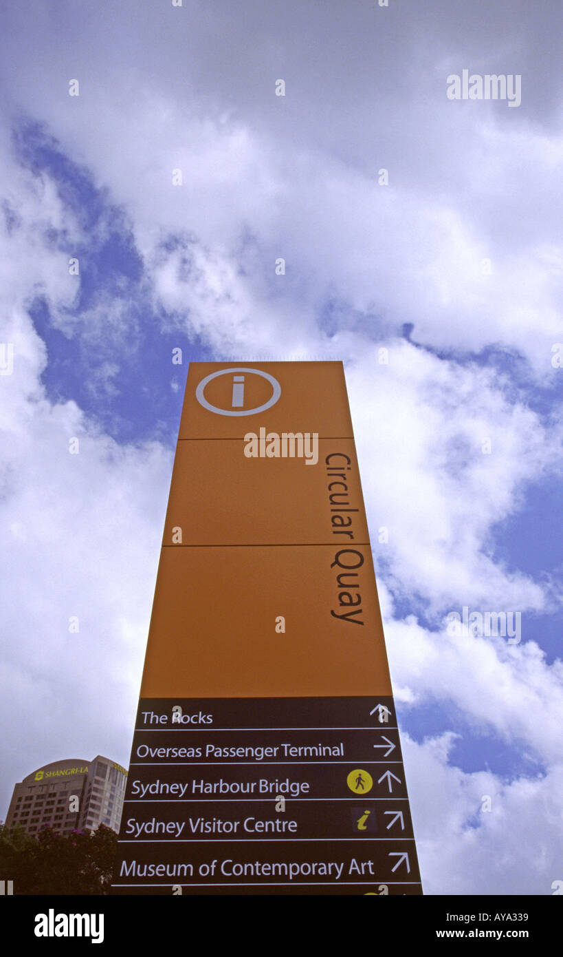 Direction sign at Circular Quay Sydney Australia Stock Photo - Alamy