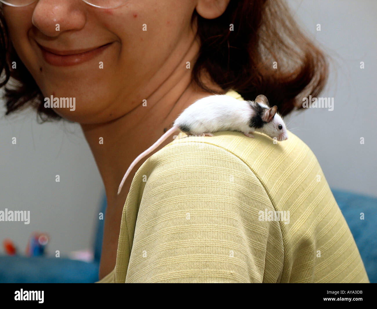 Pet mouse girl shoulder hi-res stock photography and images - Alamy