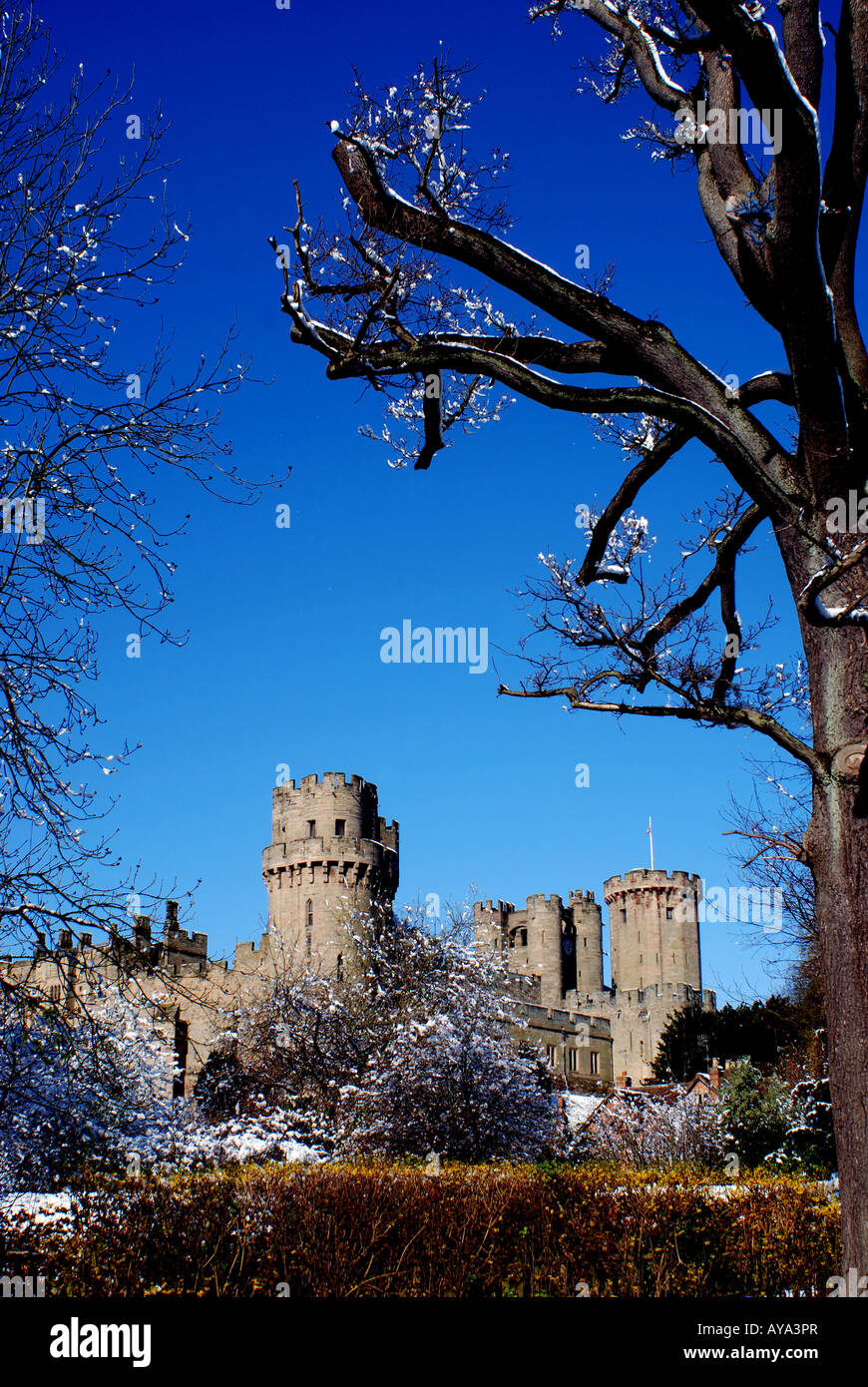 Warwick Castle in winter, Warwickshire, England, UK Stock Photo - Alamy