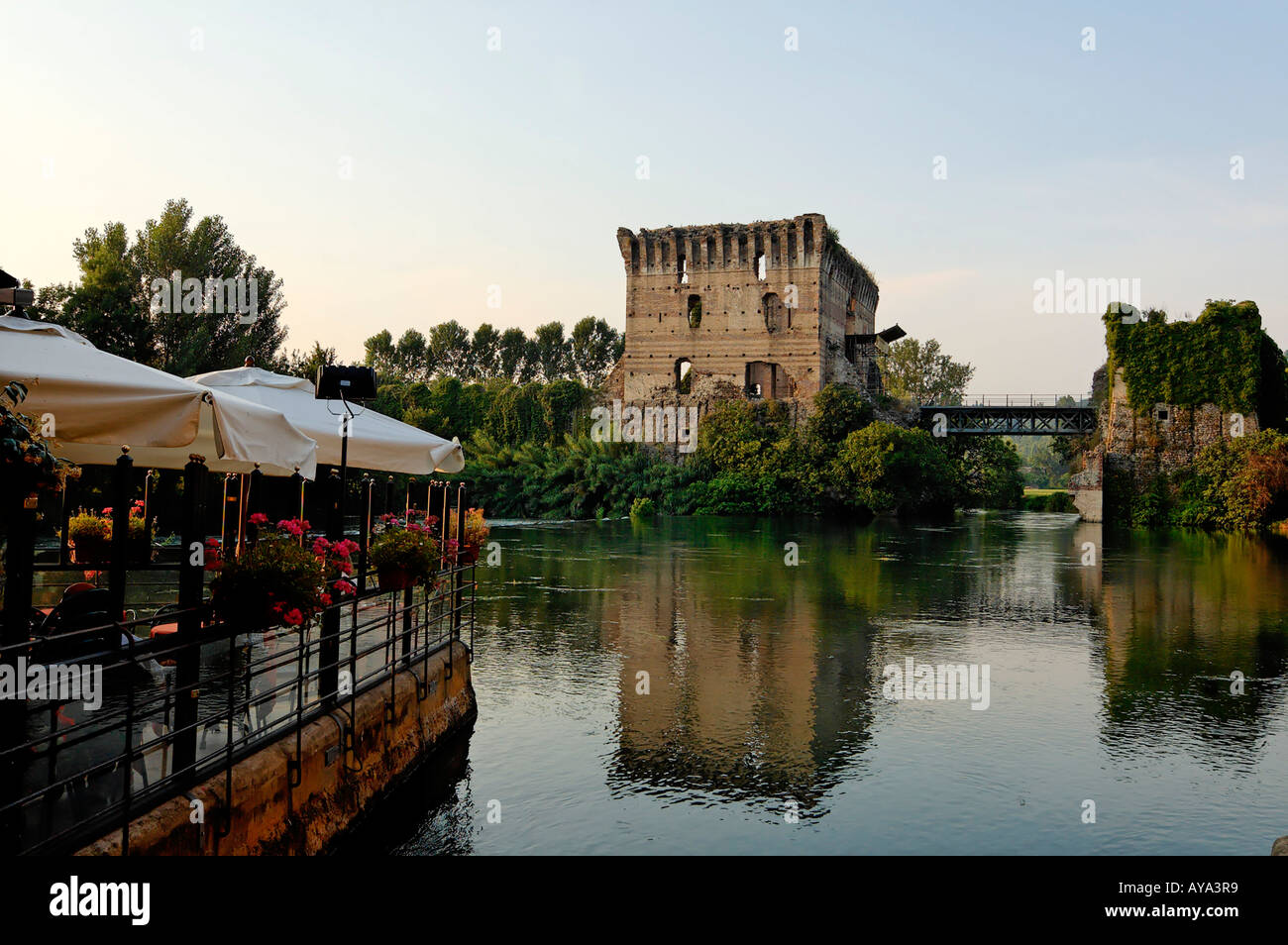 Valeggio sul Mincio Borghetto at the river Mincio south of Lake garda ...