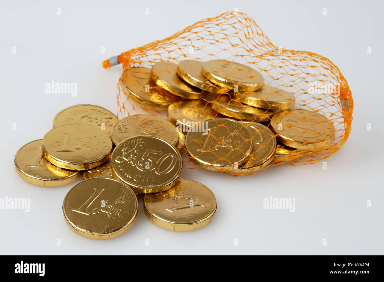 Euro coins made of chocolate Stock Photo - Alamy