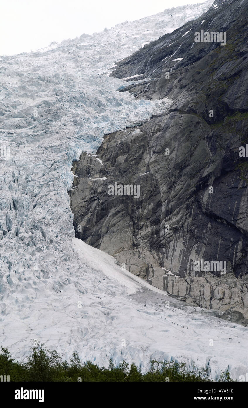 Glacier Hiking at Briksdal Glacier Stock Photo - Alamy