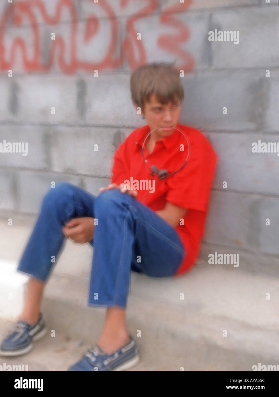 Teenager with walkman Stock Photo - Alamy