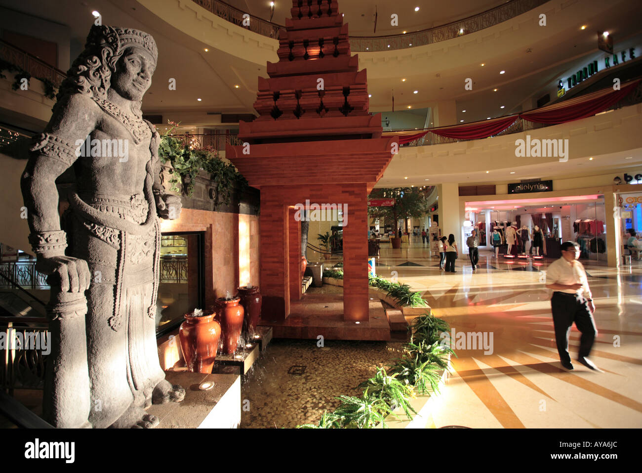 Indonesia Jakarta Interior view of shopping mall on outskirts of city ...
