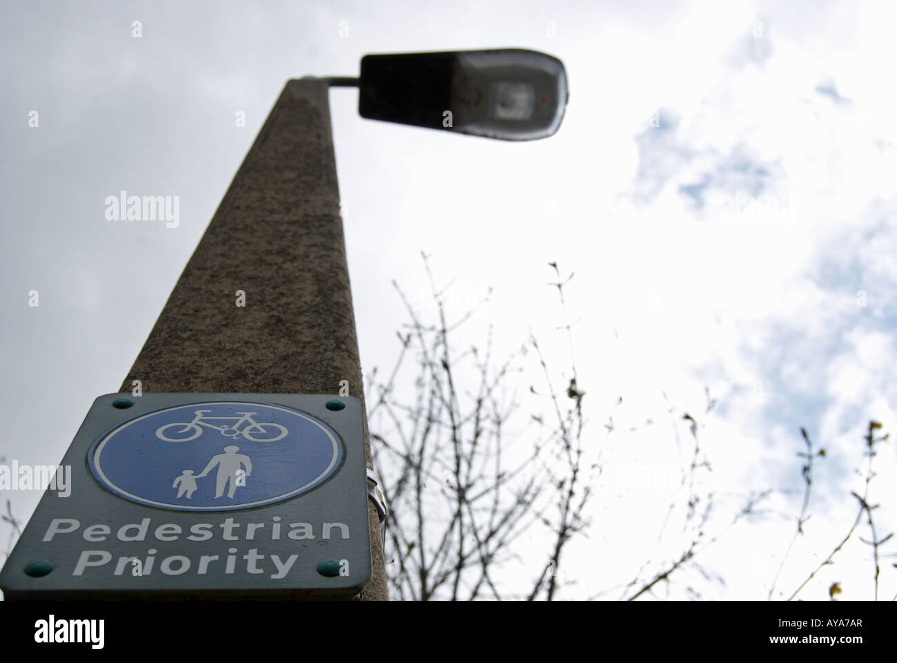 Pedestrian priority sign hi-res stock photography and images - Alamy