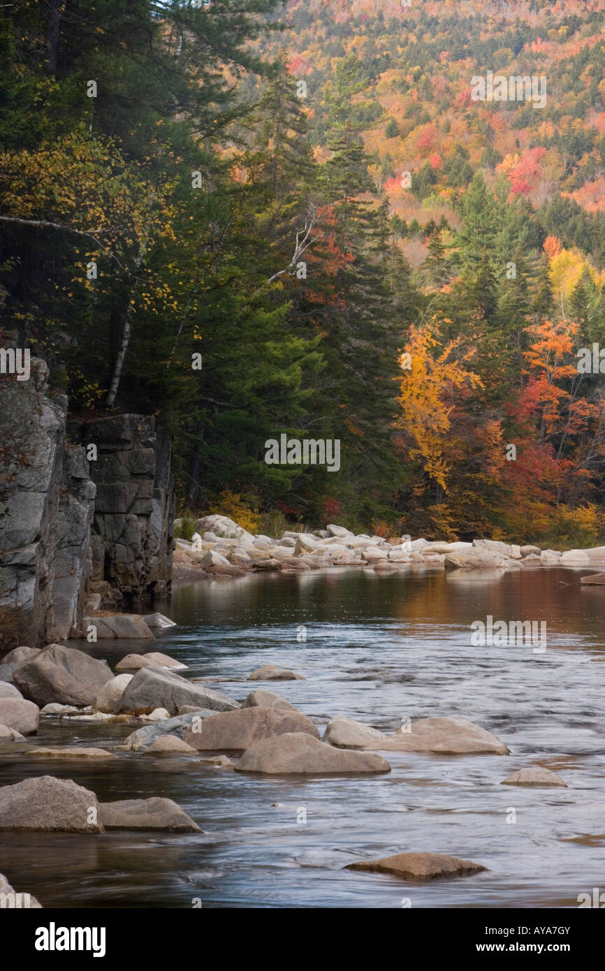 The Swift River in fall as it flows through Rocky Gorge in New ...