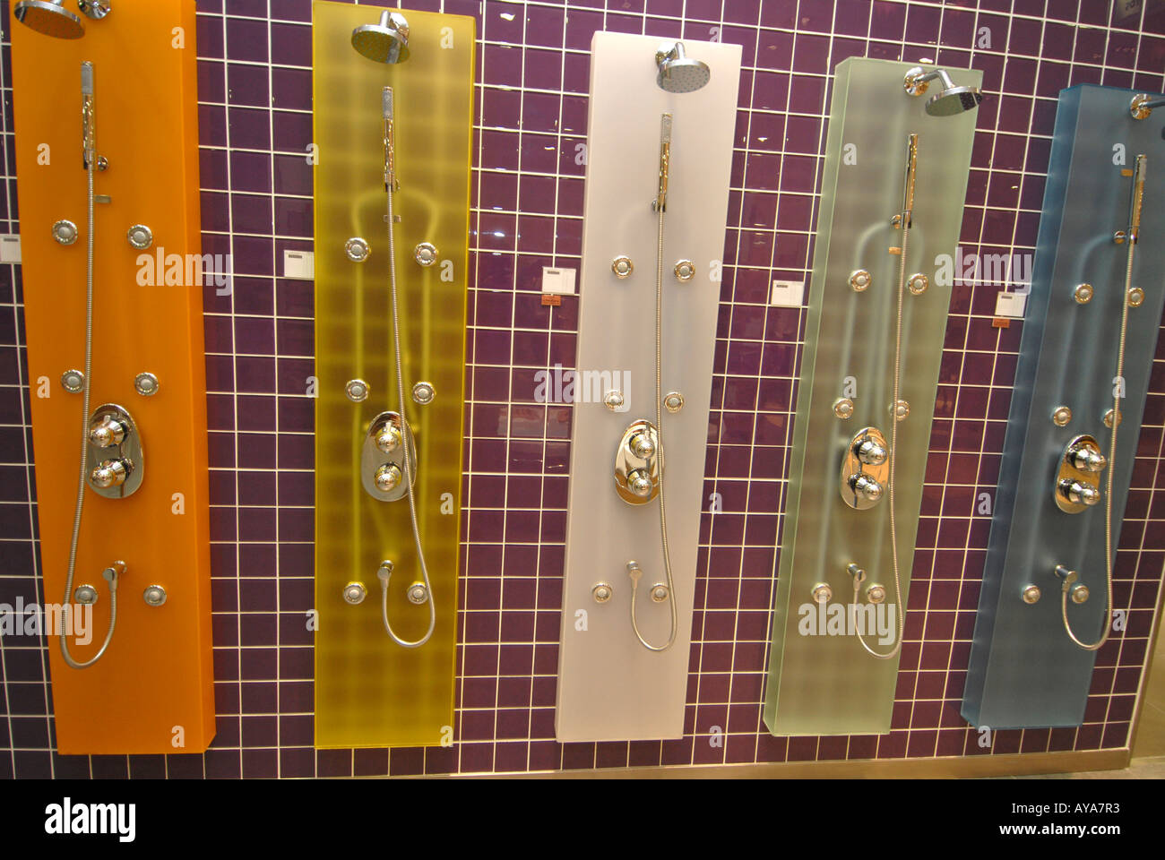 Assorted colorful showers Modern kitchens bathrooms living rooms and ...