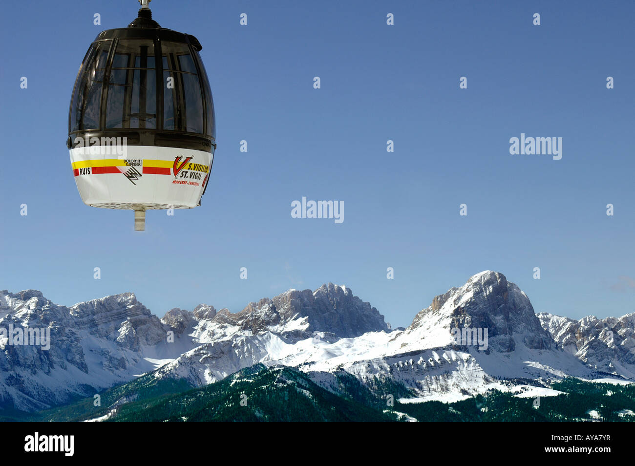 cable car, Kronplatz, Dolomites Stock Photo - Alamy