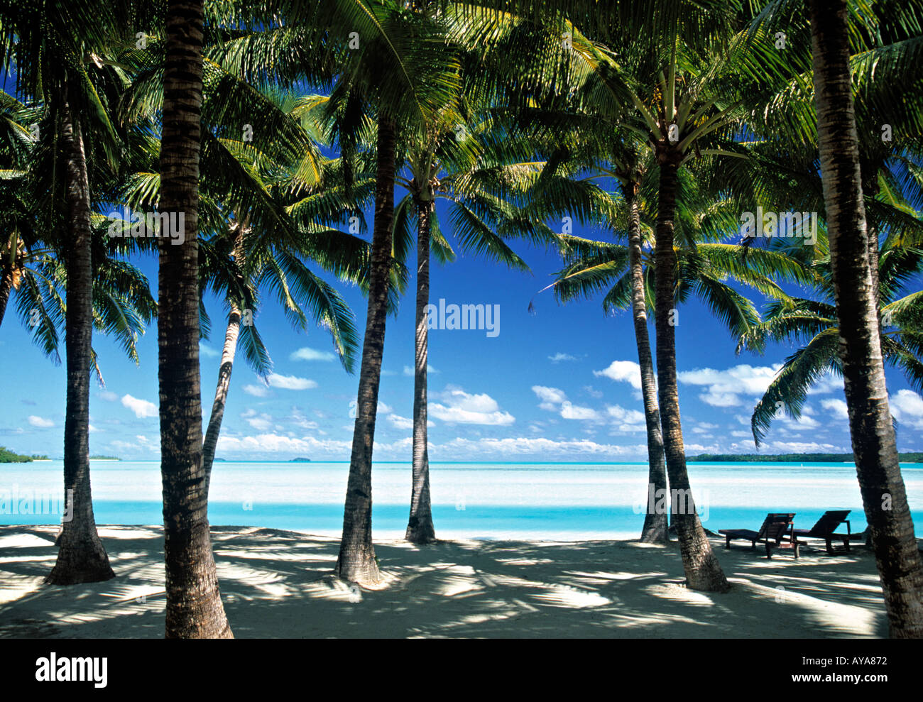 Tropical Beach North Aitutaki Cook Islands Stock Photo - Alamy