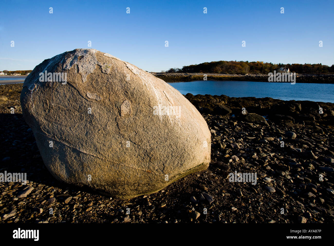 A boulder on Timber Island in Biddeford, Maine Stock Photo - Alamy