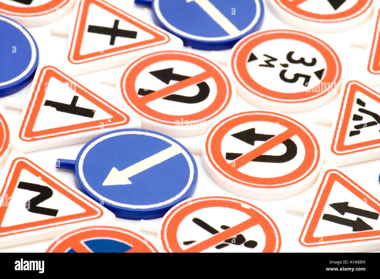 object on white toy road sign Stock Photo - Alamy